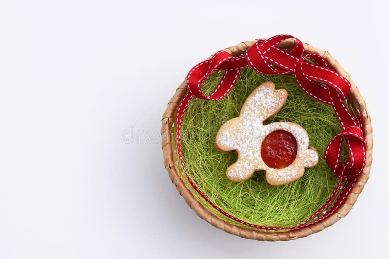 Linzer Cookies in Easter Shapes, Filled with Jam and Sprinkled with ...