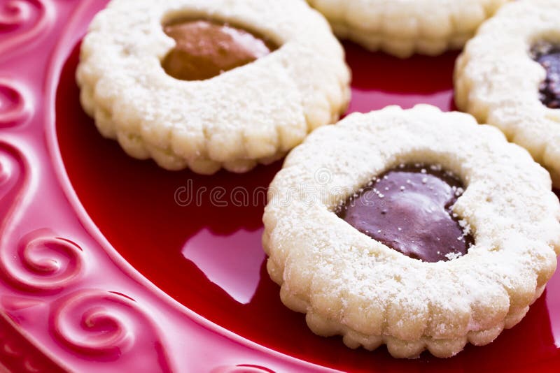 Linzer Torte Cookies stock image. Image of flat, shape - 28200409