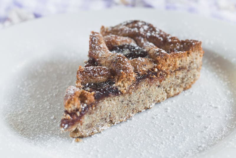 Linzer Torte stock image. Image of plate, lattice, piece - 91734797