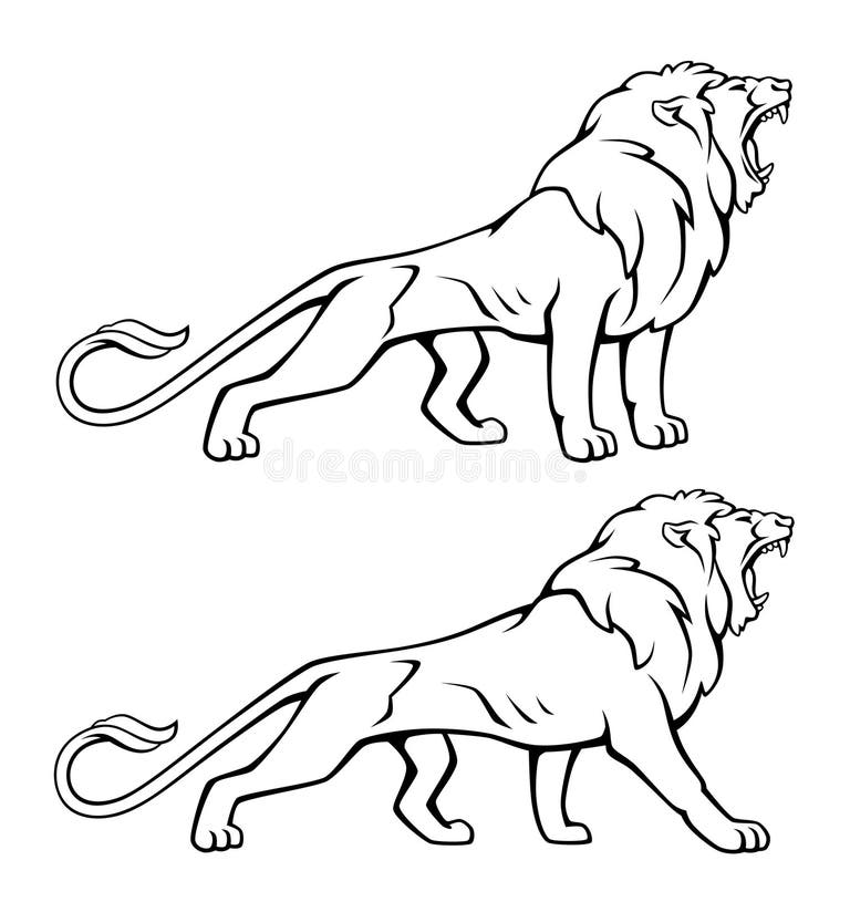 Lion Outline Stock Illustrations – 21,834 Lion Outline Stock ...