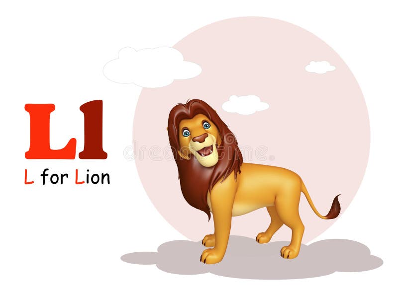 Lion with alphabet stock illustration. Illustration of lettering - 70060081