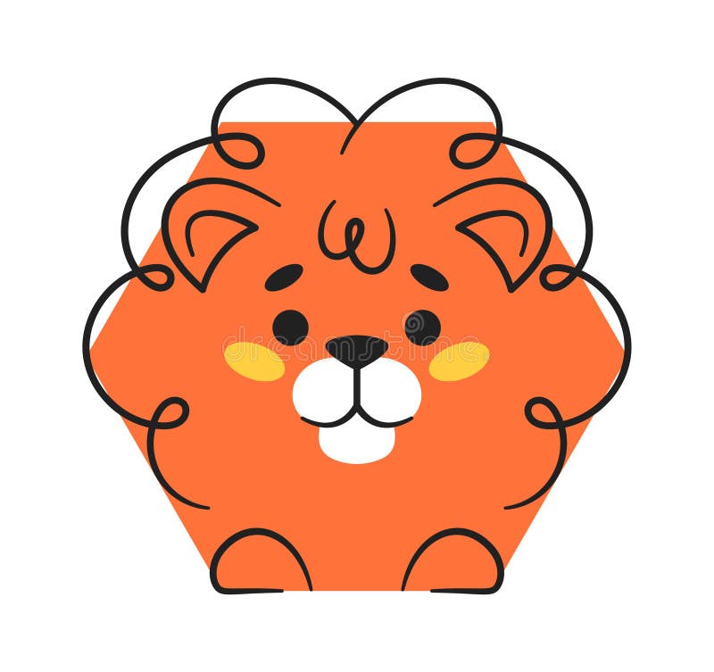 Lion Animal Hexagon Geometric Shape Stock Vector - Illustration of form ...