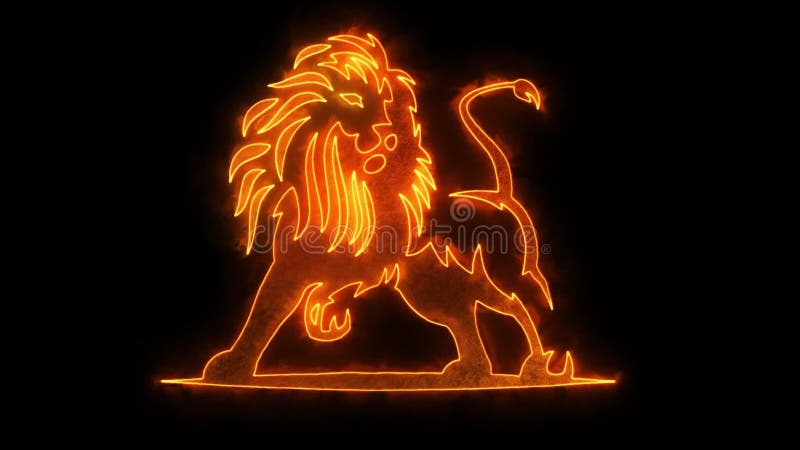 Lion Animated Neon Logo - Loop - Overlay Graphic Element Stock Footage ...