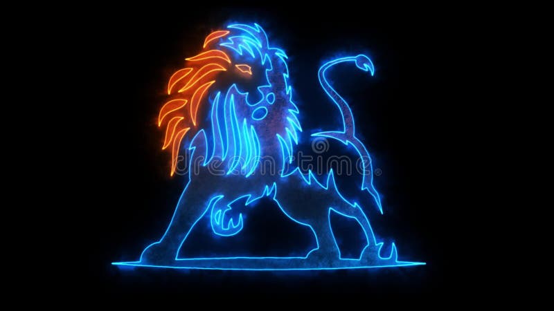 Lion Animated Neon Logo with Reveal Effect - Overlay Graphic Element ... Lion Animated Neon Logo with Reveal Effect - Overlay Graphic Element ...