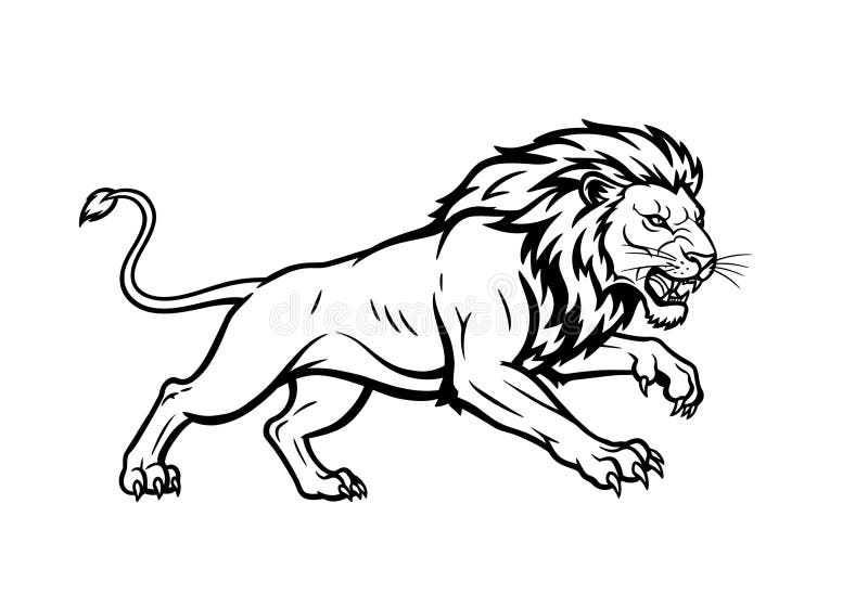 Lion Attacking Stock Illustrations – 302 Lion Attacking Stock ...