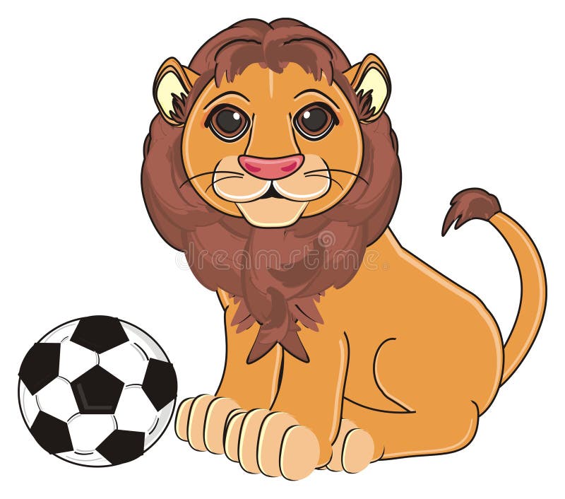Lion With Soccer Ball Logo