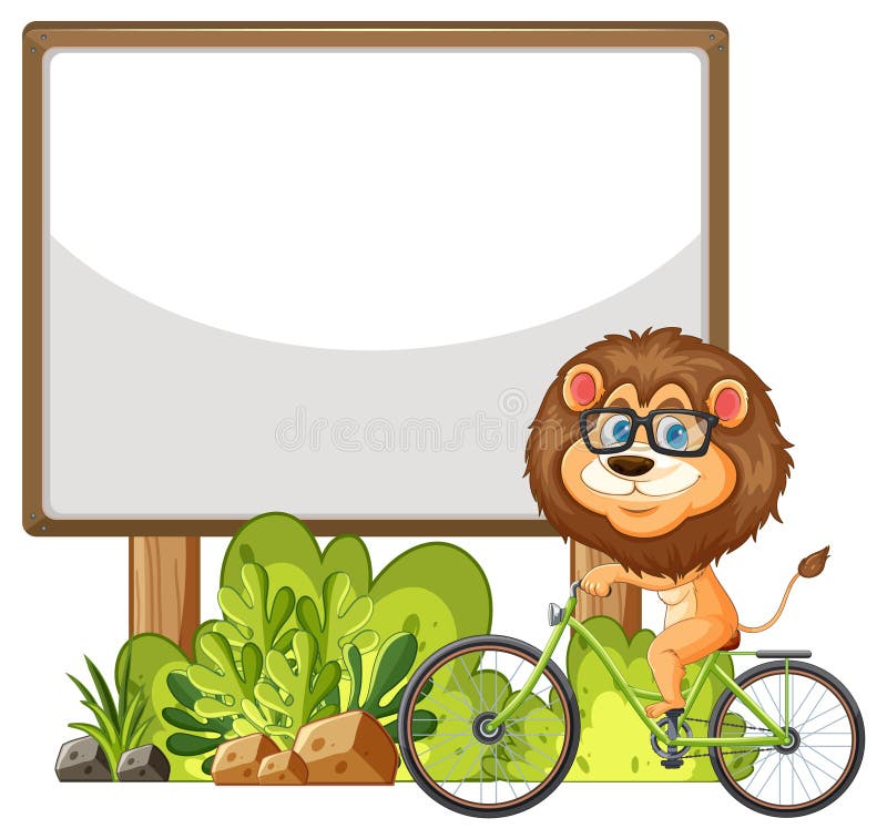 Lion on a bike stock vector. Illustration of travel - 344873816