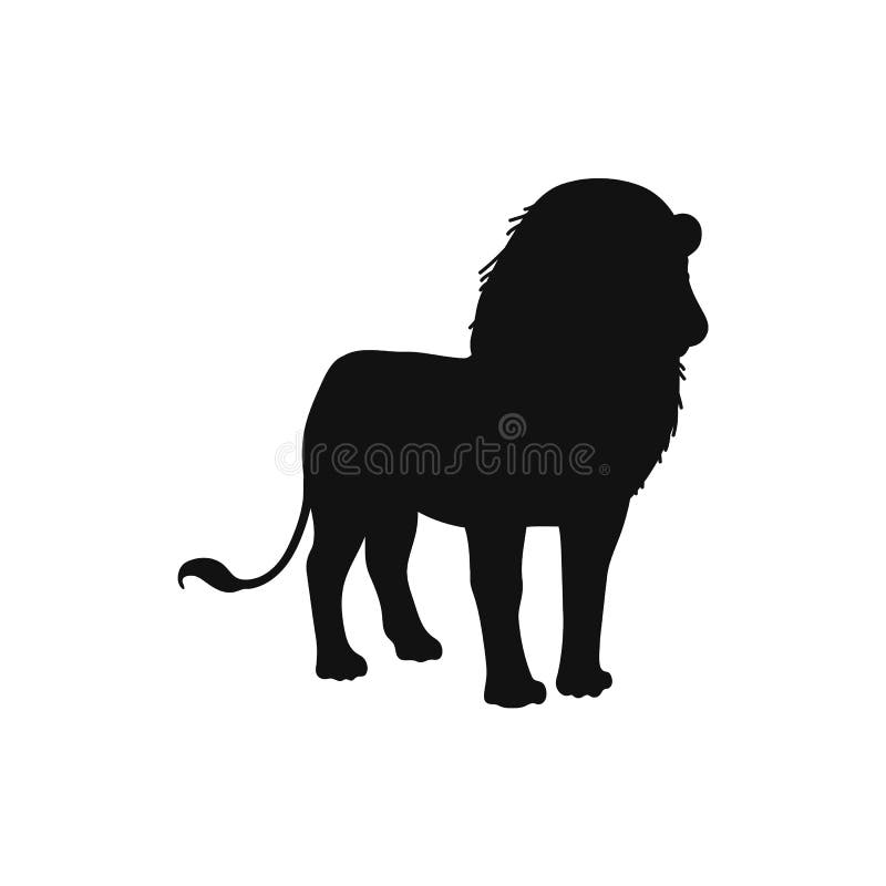 Lion Black Shape Silhouette Vector Illustration Isolated on White ...