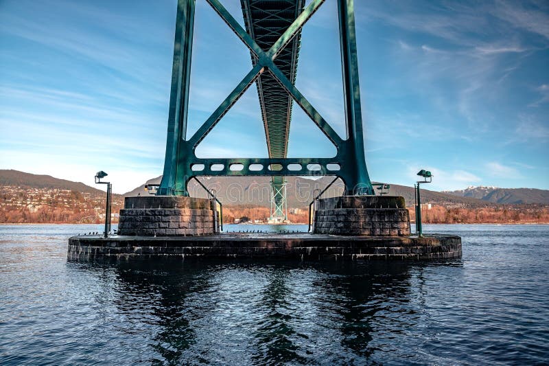 Lion Bridge Vancouver Low Angle Showing the Bottom Structure Over the ...