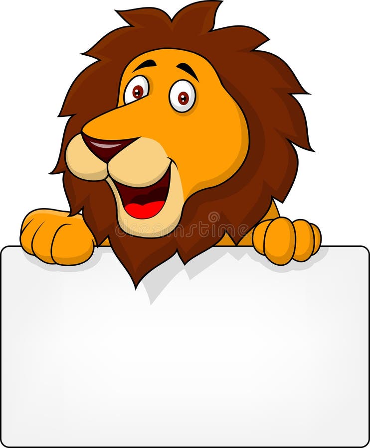 Lion Cartoon Blank Sign Stock Illustrations – 532 Lion Cartoon Blank ...