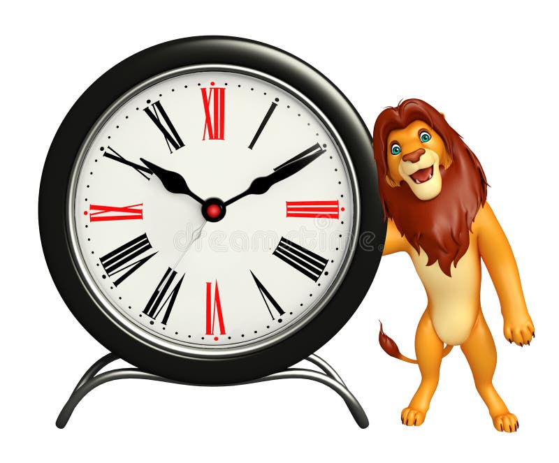 Lion Cartoon Character Clock Stock Illustrations – 20 Lion Cartoon ...