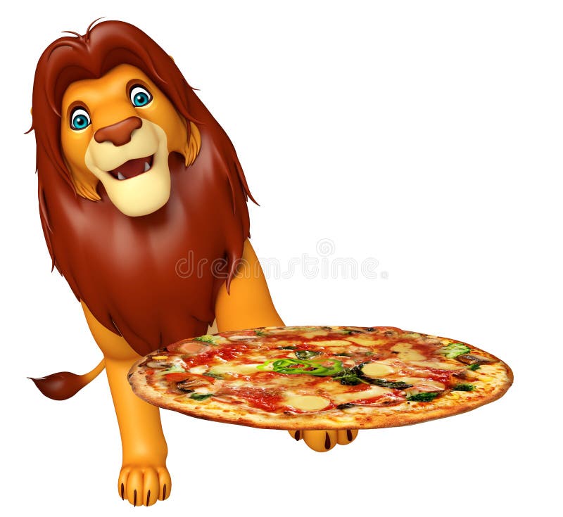 Lion Cartoon Character Pizza Stock Illustrations – 41 Lion Cartoon ...