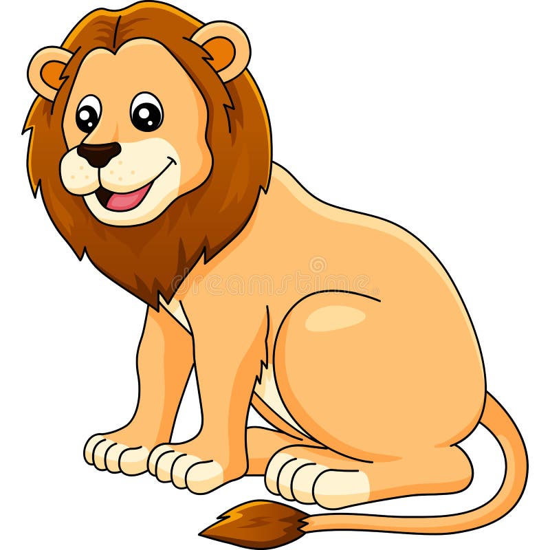 Lion Cartoon Clipart Vector Illustration Stock Vector - Illustration of ...