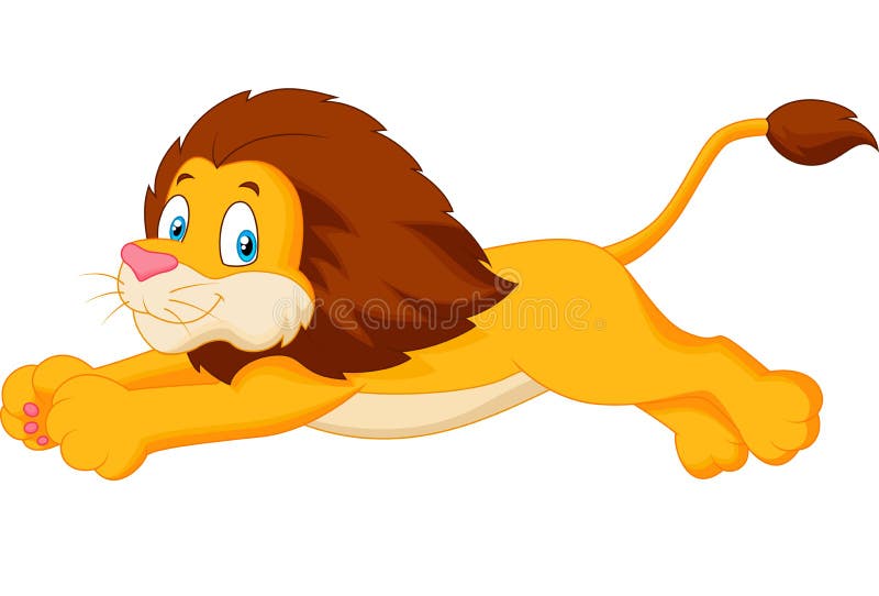 Lion cartoon jumping stock vector. Illustration of graphic - 45746257