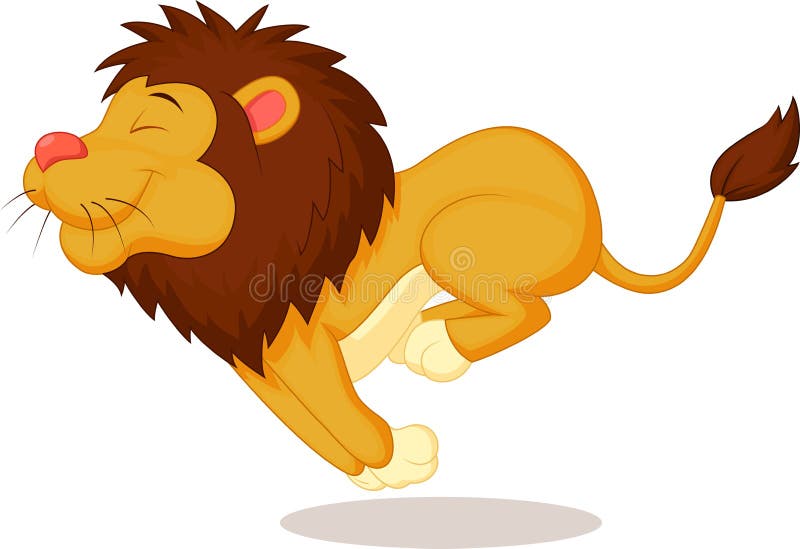 Lion cartoon running stock vector. Illustration of draw - 34230728