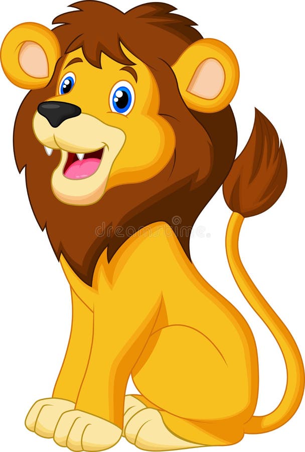 Lion Cartoon sitting stock vector. Illustration of childish - 45670768