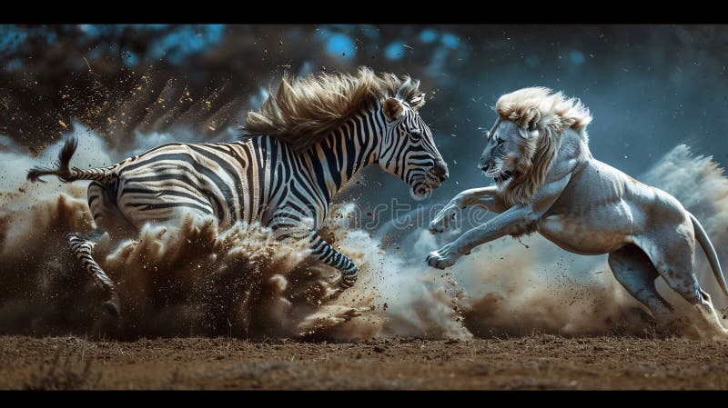 A Wolf and a Goat are Running through the Woods Stock Illustration ...