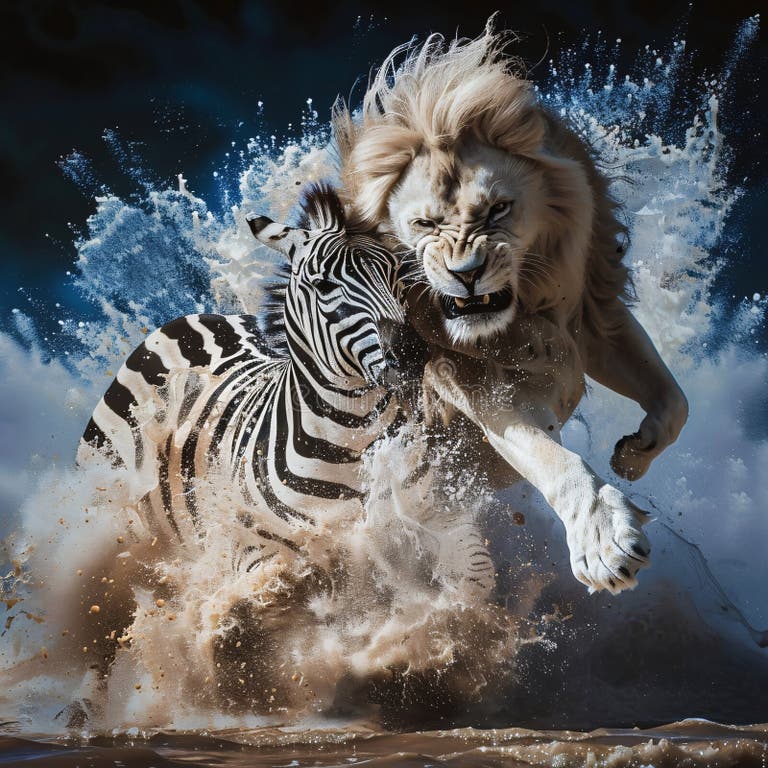 A Wolf and a Goat are Running through the Woods Stock Illustration ...