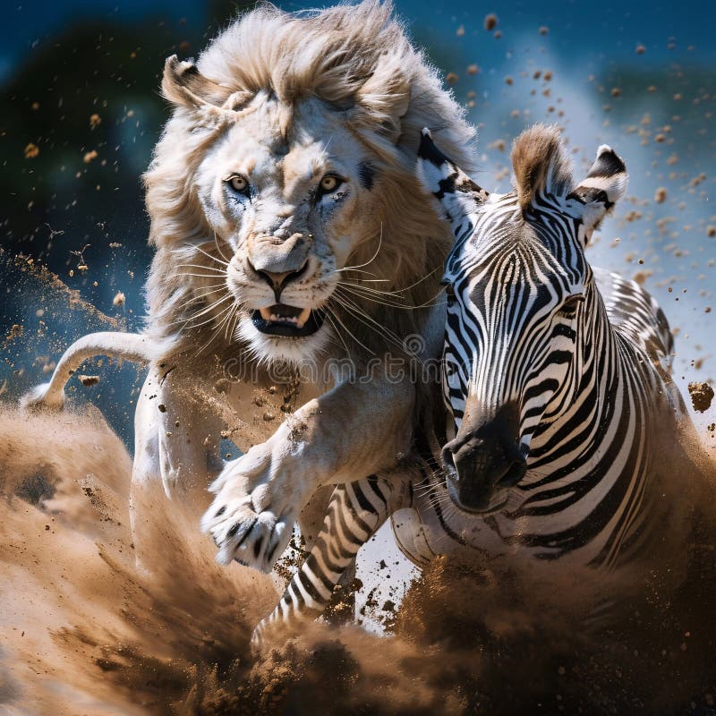 A Wolf and a Goat are Running through the Woods Stock Illustration ...