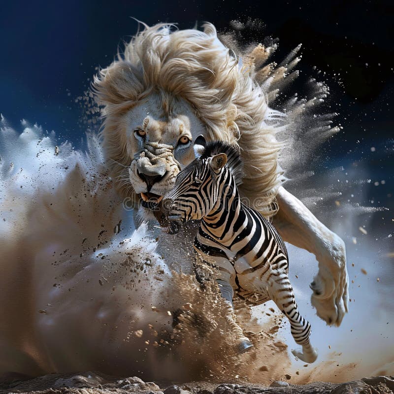 A Wolf and a Goat are Running through the Woods Stock Illustration ...