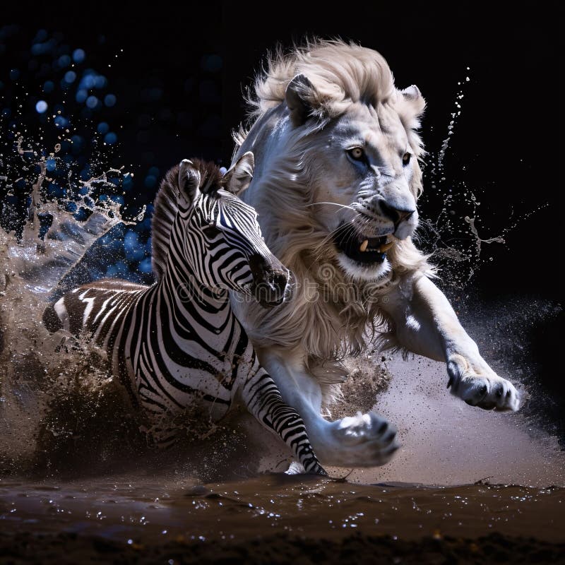 A Wolf and a Goat are Running through the Woods Stock Illustration ...