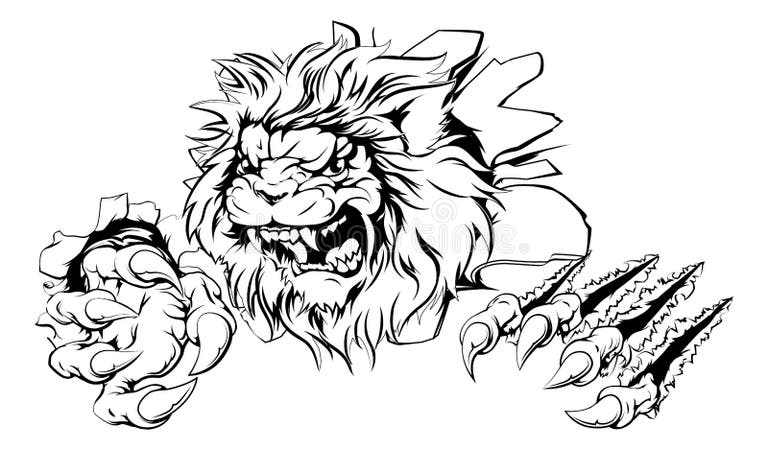 Lion Attacking Stock Illustrations – 316 Lion Attacking Stock ...