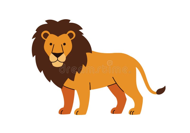 Lion clipart easy. stock illustration. Illustration of side - 361210247