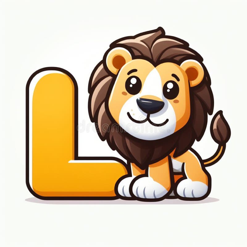 Lion clipart and letter L stock illustration. Illustration of drawing ...