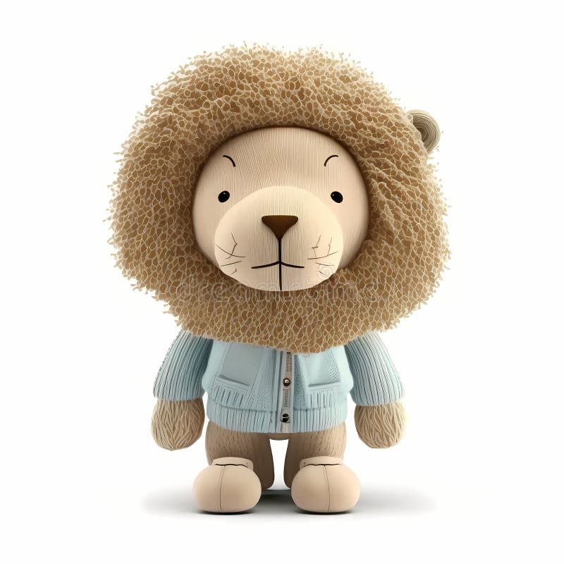 Lion Cotton Doll Character. Generative AI Stock Illustration ...