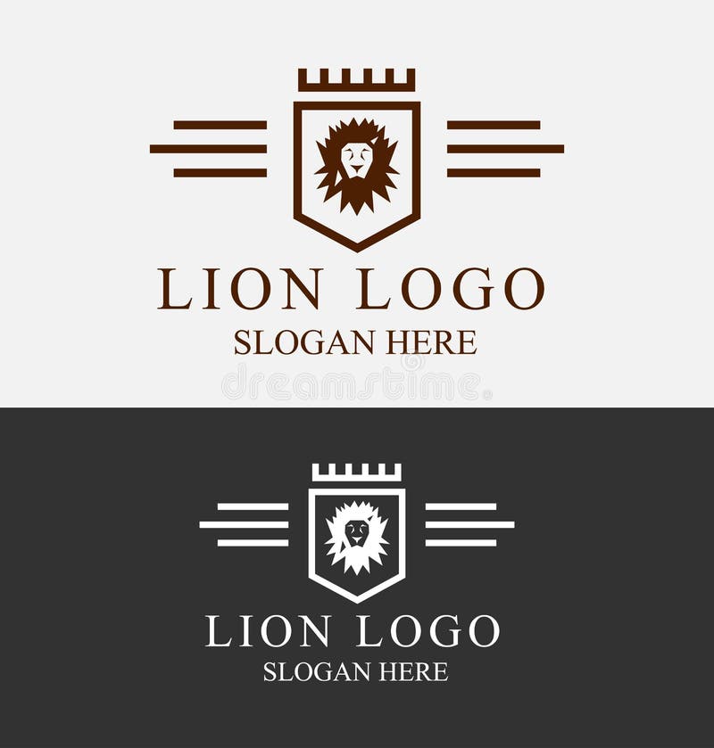 Lion Crest Logo Vector Illustration Reale Illustrazione Vettoriale ...