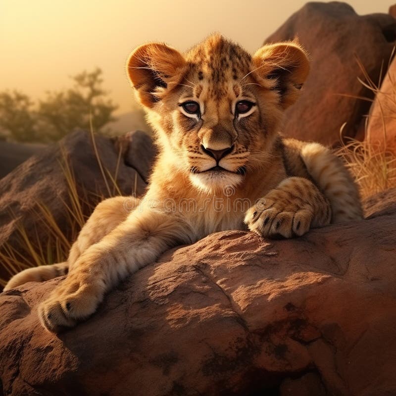 Lion cub stock image. Image of fantasy, immature, small - 294984033