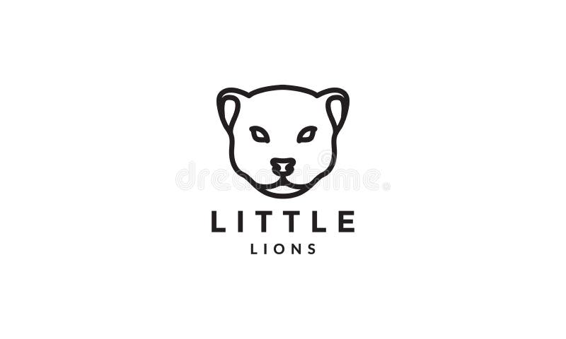 Lion Cub Head Line Logo Vector Symbol Icon Design Illustration Stock ...
