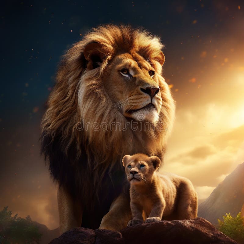 Ai Generated Illustration Wildlife Concept of Lion Cub Stock ...