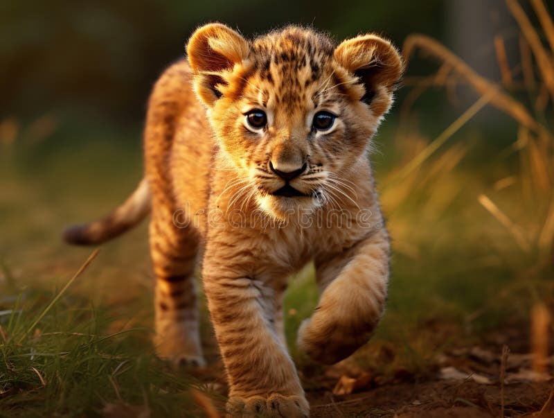 Ai Generated Illustration Wildlife Concept of Lion Cub Stock ...