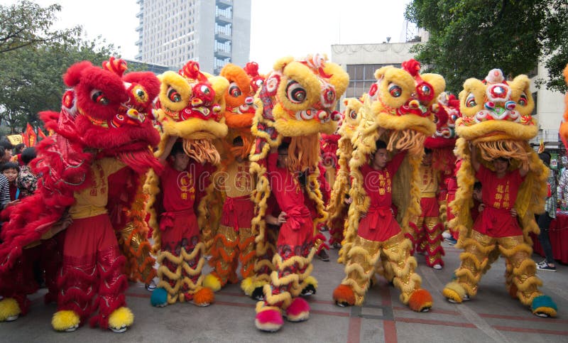 Lion Dance editorial stock photo. Image of movement, happy - 29173738