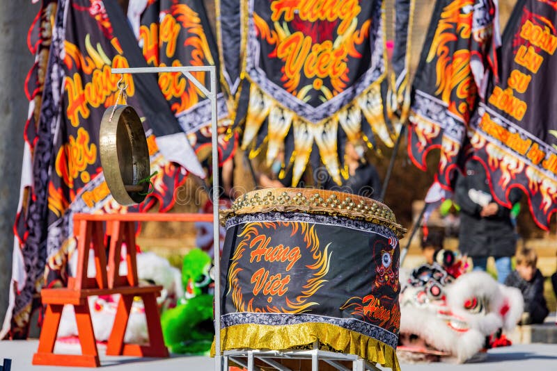 Lion Dance Performance in the Lunar New Year Festival Editorial Stock ...
