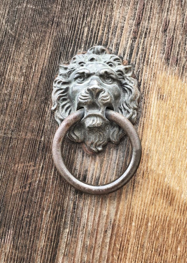 Lion Door Knocker stock image. Image of knock, lion, entrance - 51864435