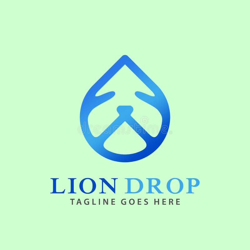 Lion Drop Logos Design Vector Illustration Template Stock Vector ...