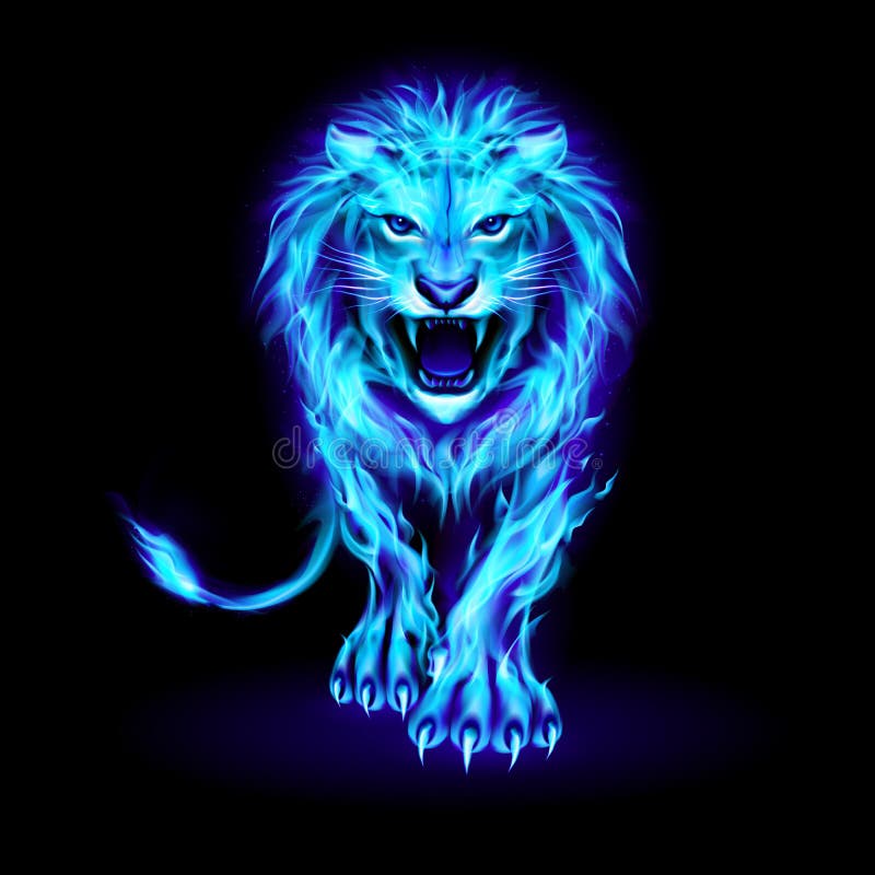 Lion du feu illustration stock. Illustration du confiance - 40146811