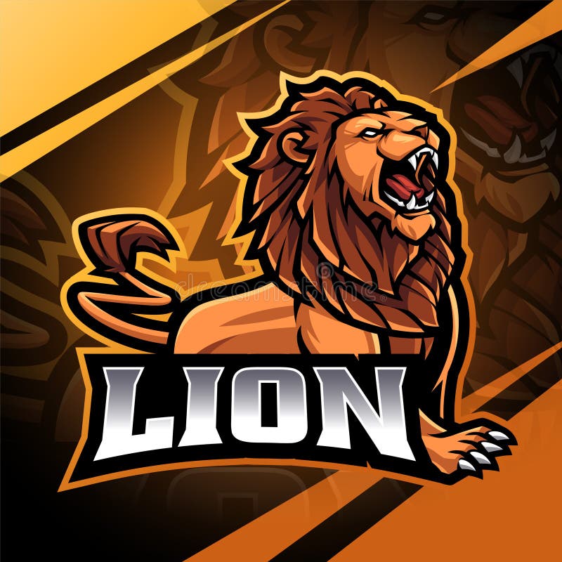 Lion Esport Mascot Logo Design Stock Vector - Illustration of logo ...