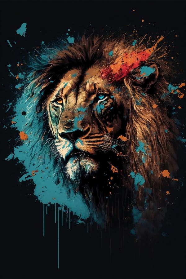 Lion Fable, Art Illustration, Generated Ai, Generative, Ai Stock ...
