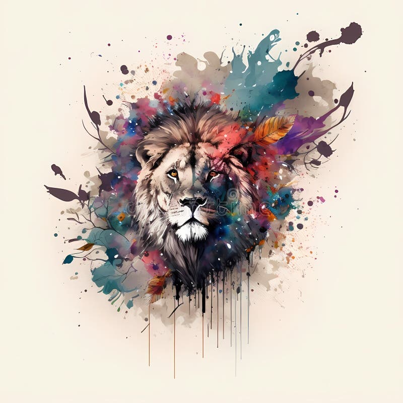Lion Fable, Art Illustration, Generated Ai, Generative, Ai Stock ...