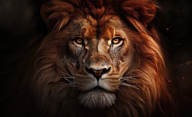 Lion Face Artwork, High Resolution Desktop Wallpaper Stock Image ...