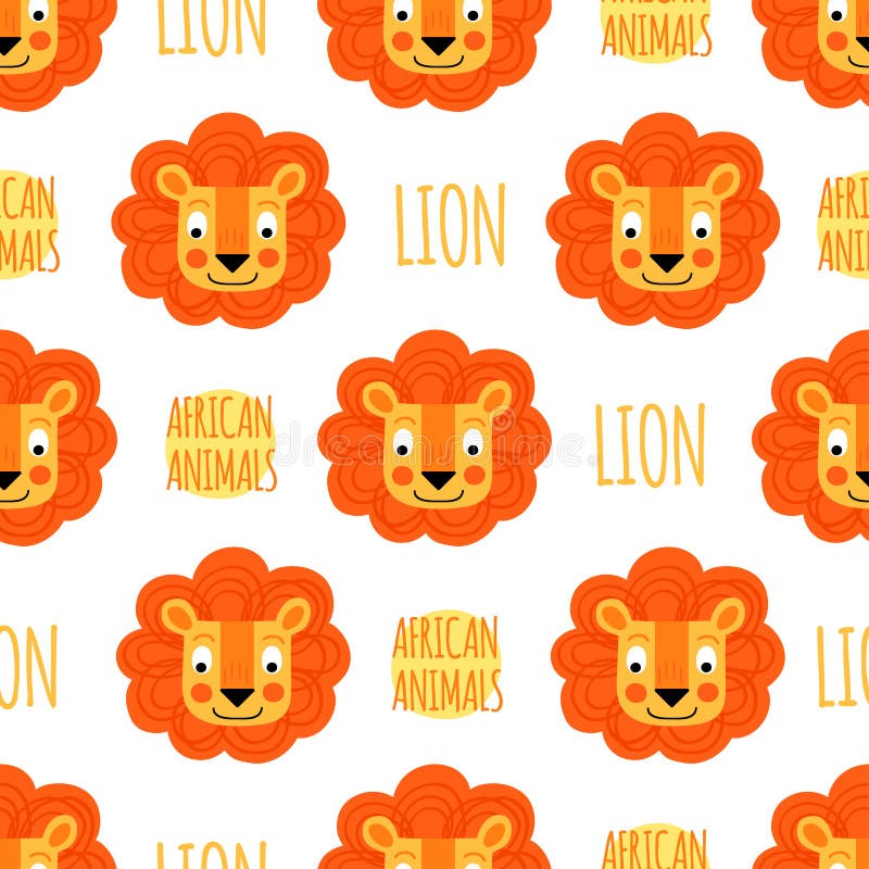 Lion Red with Lettering on a White Background . Stock Vector ...