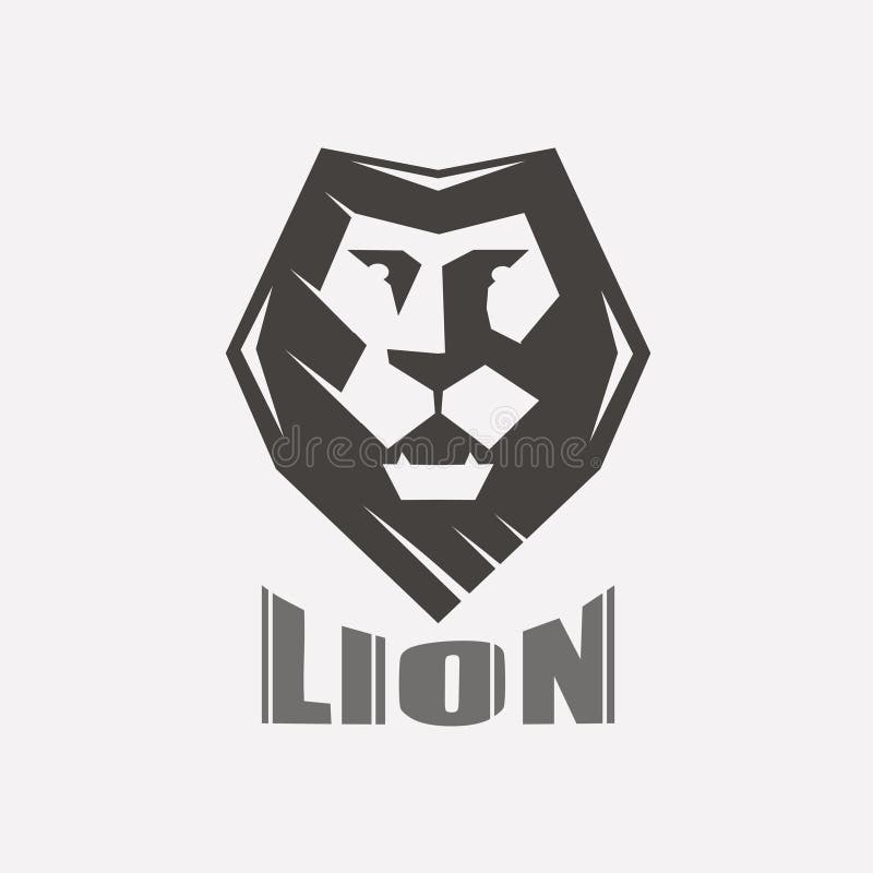 Lion Face Stylized Vector Symbol Stock Vector - Illustration of logo ...