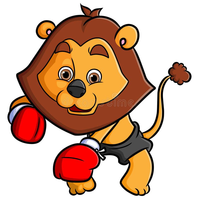 The Lion Fighter is Boxing and Punching Enemy Stock Vector ...