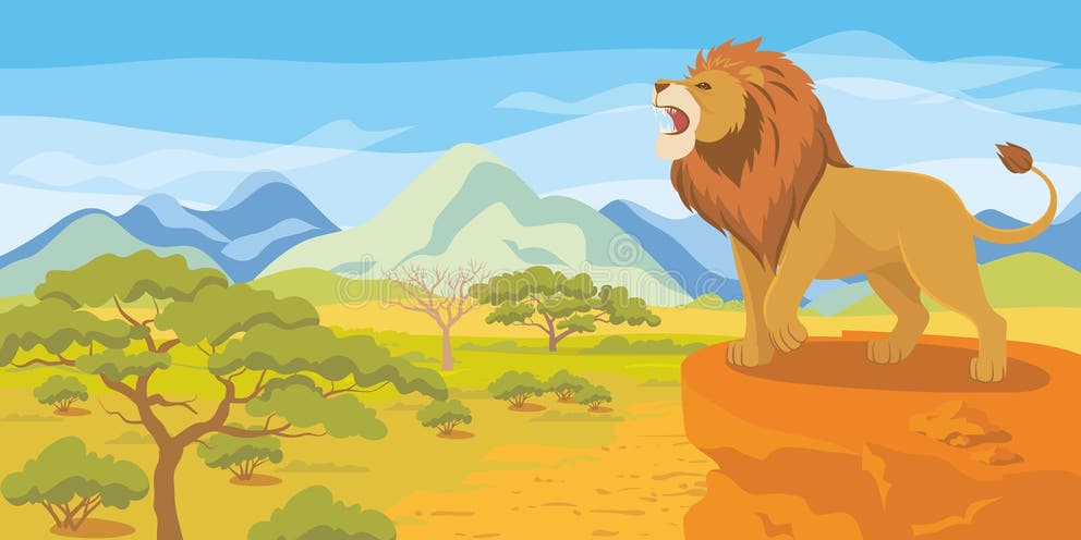 Lion Flat Composition stock vector. Illustration of lion - 288380370