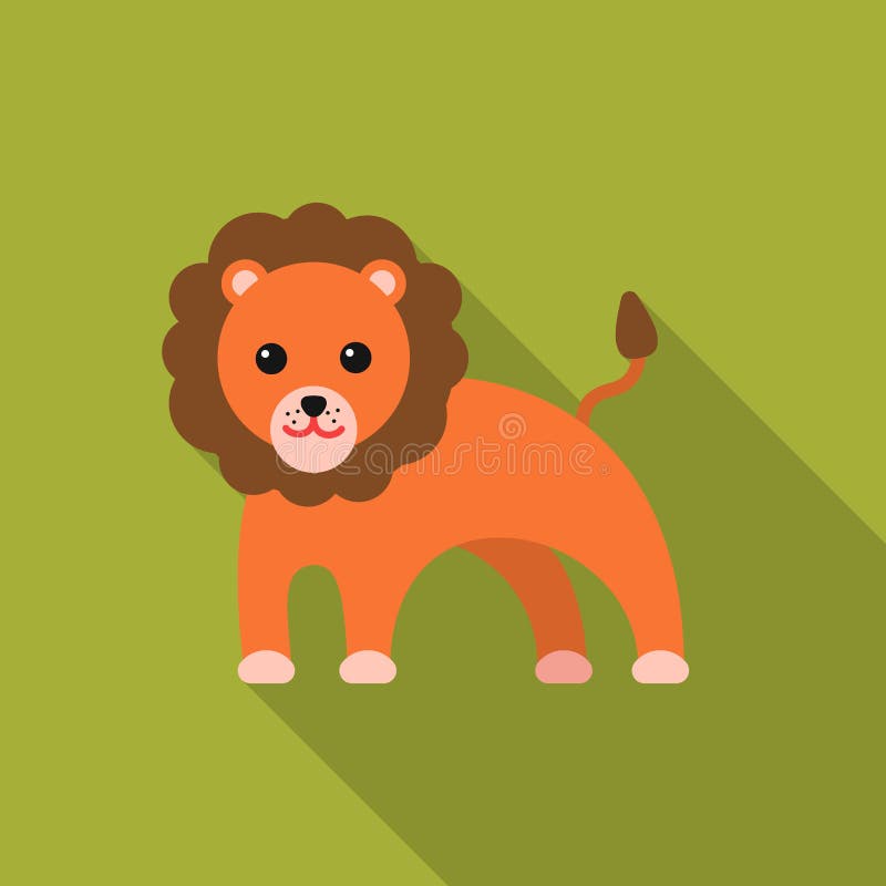 Lion Flat Icon. Illustration for Web and Mobile Design. Stock Vector ...