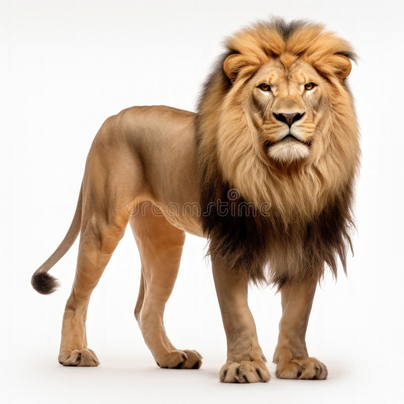 Lion Full Body on a White Background Stock Illustration - Illustration ...