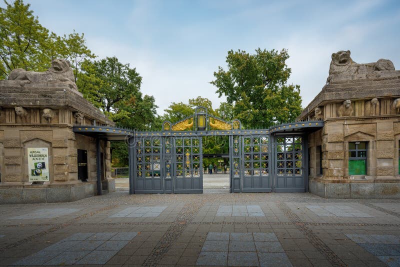 Lion Gate at Berlin Zoo - Berlin, Germany Editorial Stock Image - Image ...